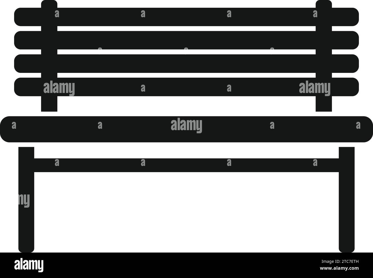 Bench park icon simple vector. Yard plan garden. Park deck Stock Vector ...