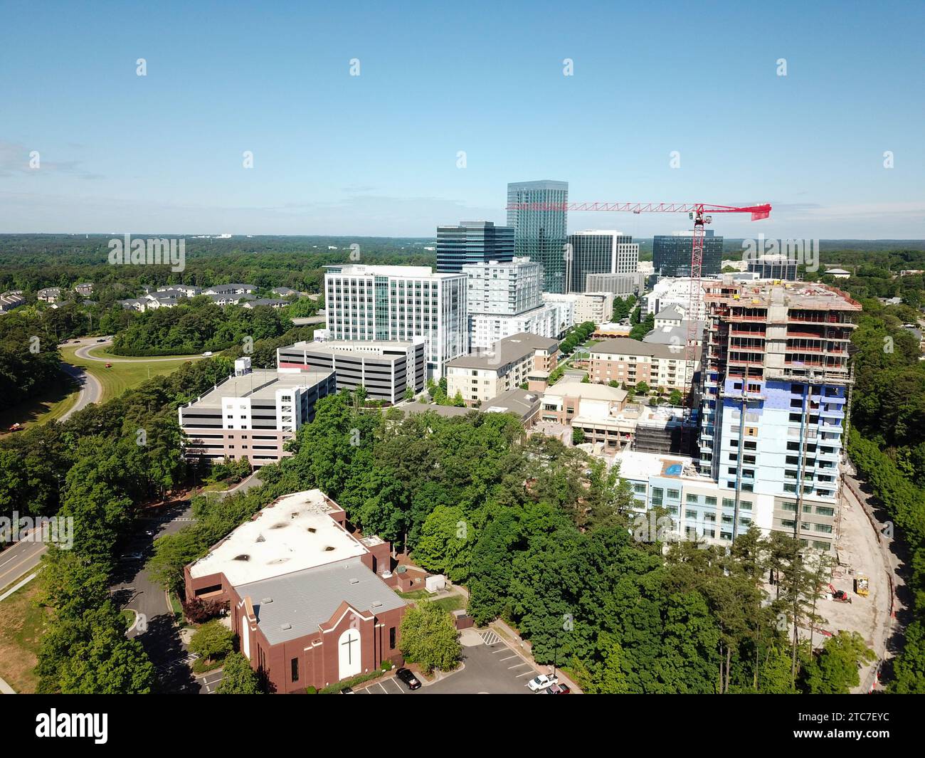 Drone photos of high rise construction in North Hills / Midtown Raleigh ...
