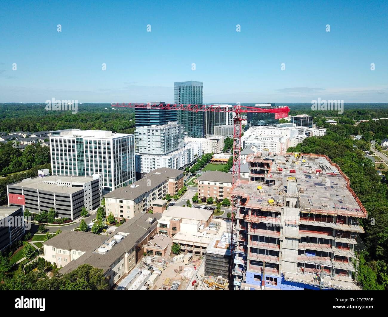 Drone photos of high rise construction in North Hills / Midtown Raleigh ...