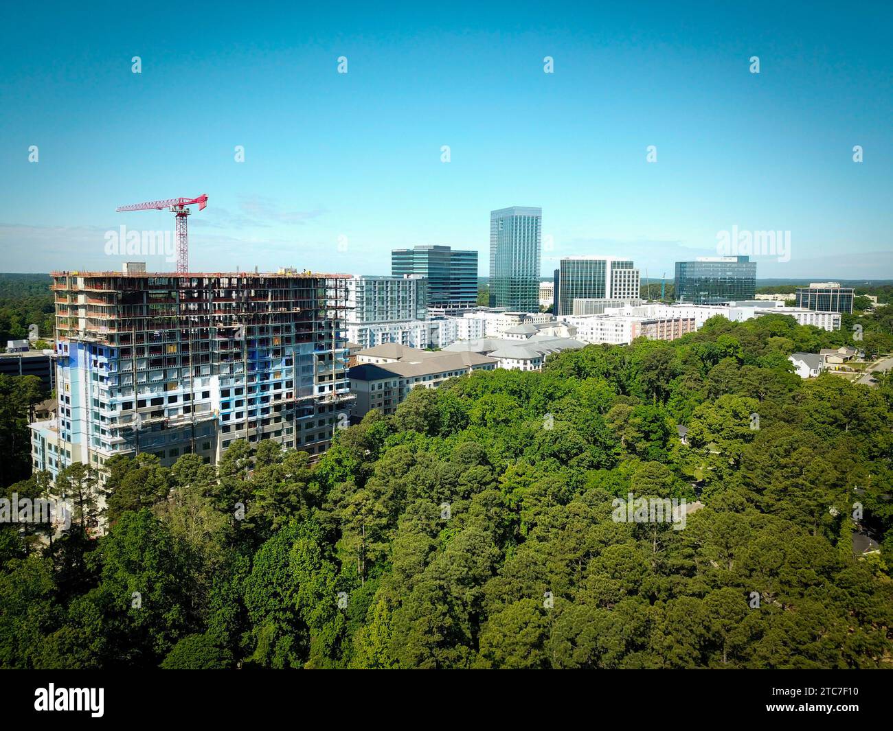 Drone photos of high rise construction in North Hills / Midtown Raleigh ...