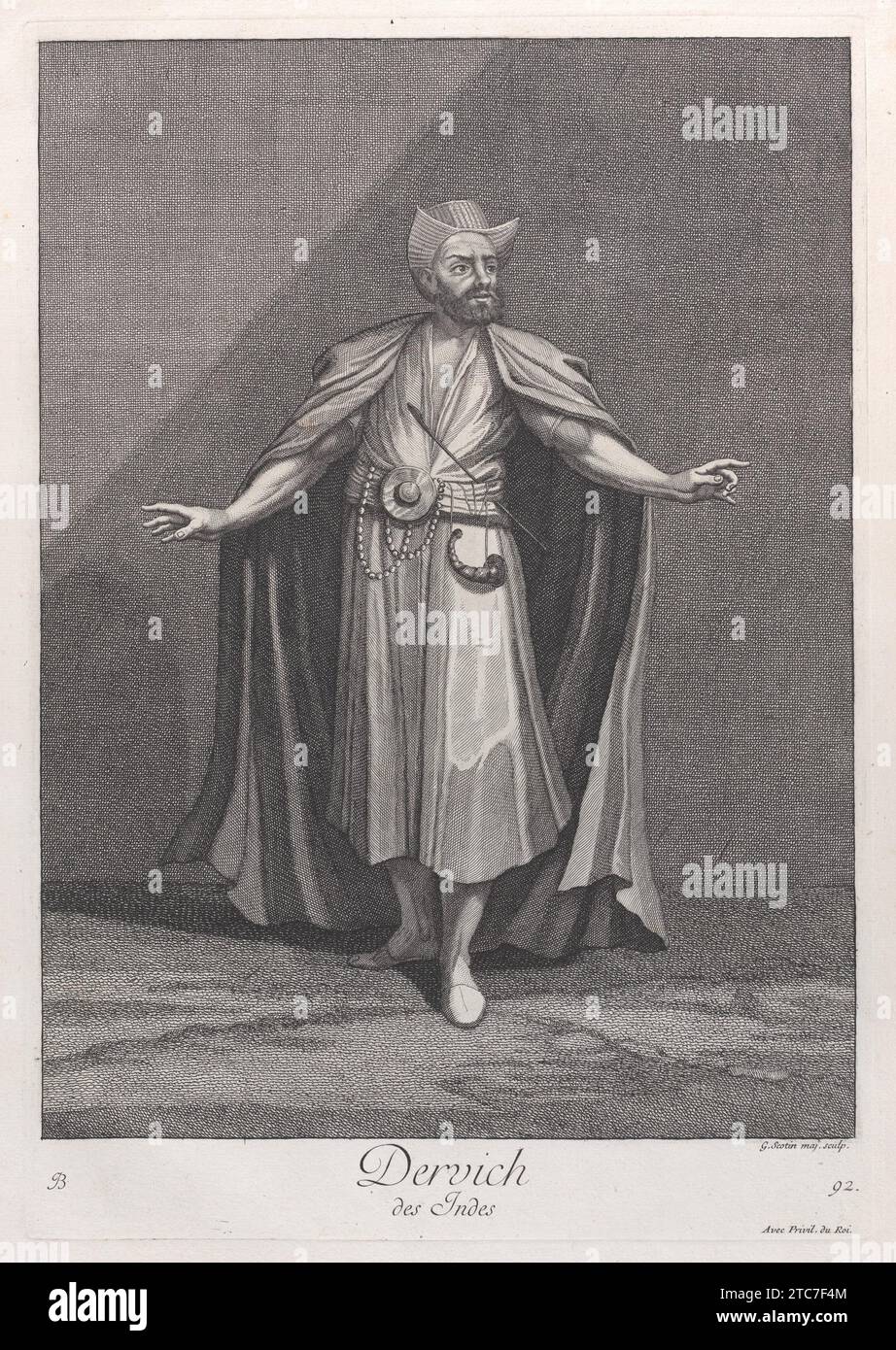 Dervich, des Indes, plate 92 from "Recueil de cent estampes ...