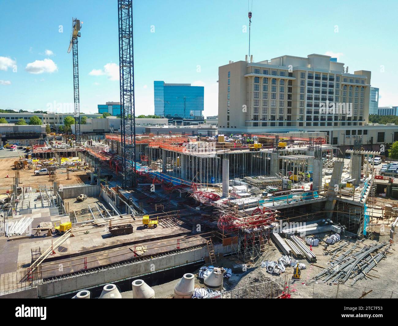 Drone photos of high rise construction in North Hills / Midtown Raleigh ...