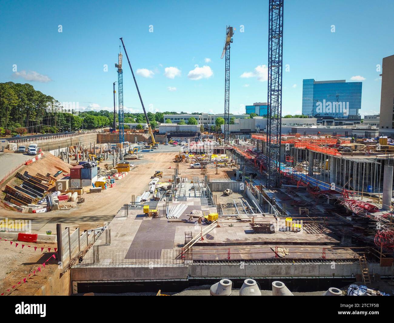 Drone photos of high rise construction in North Hills / Midtown Raleigh ...