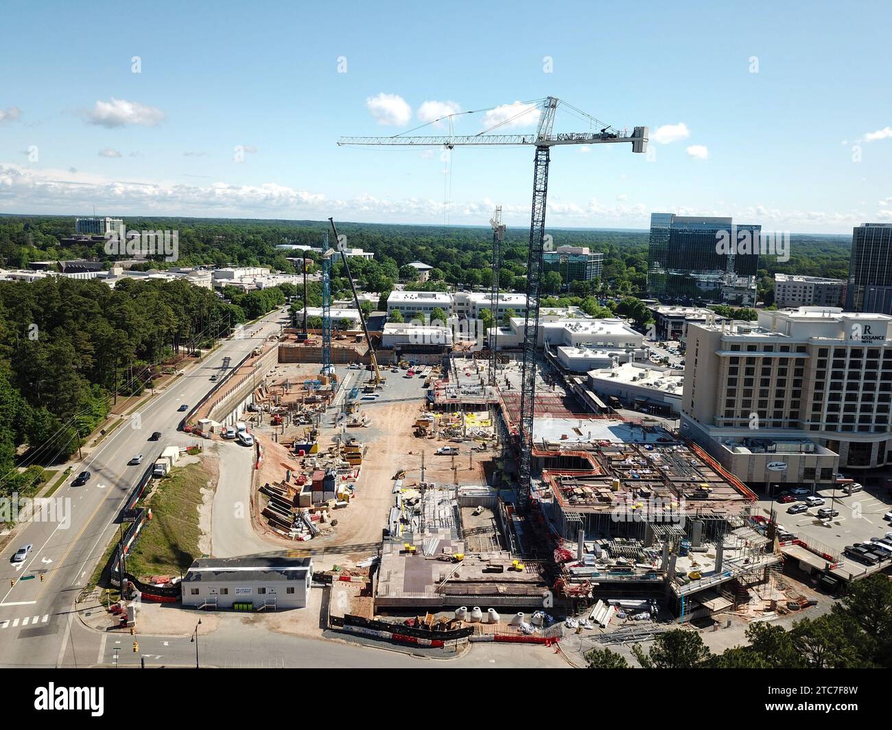 Drone photos of high rise construction in North Hills / Midtown Raleigh ...