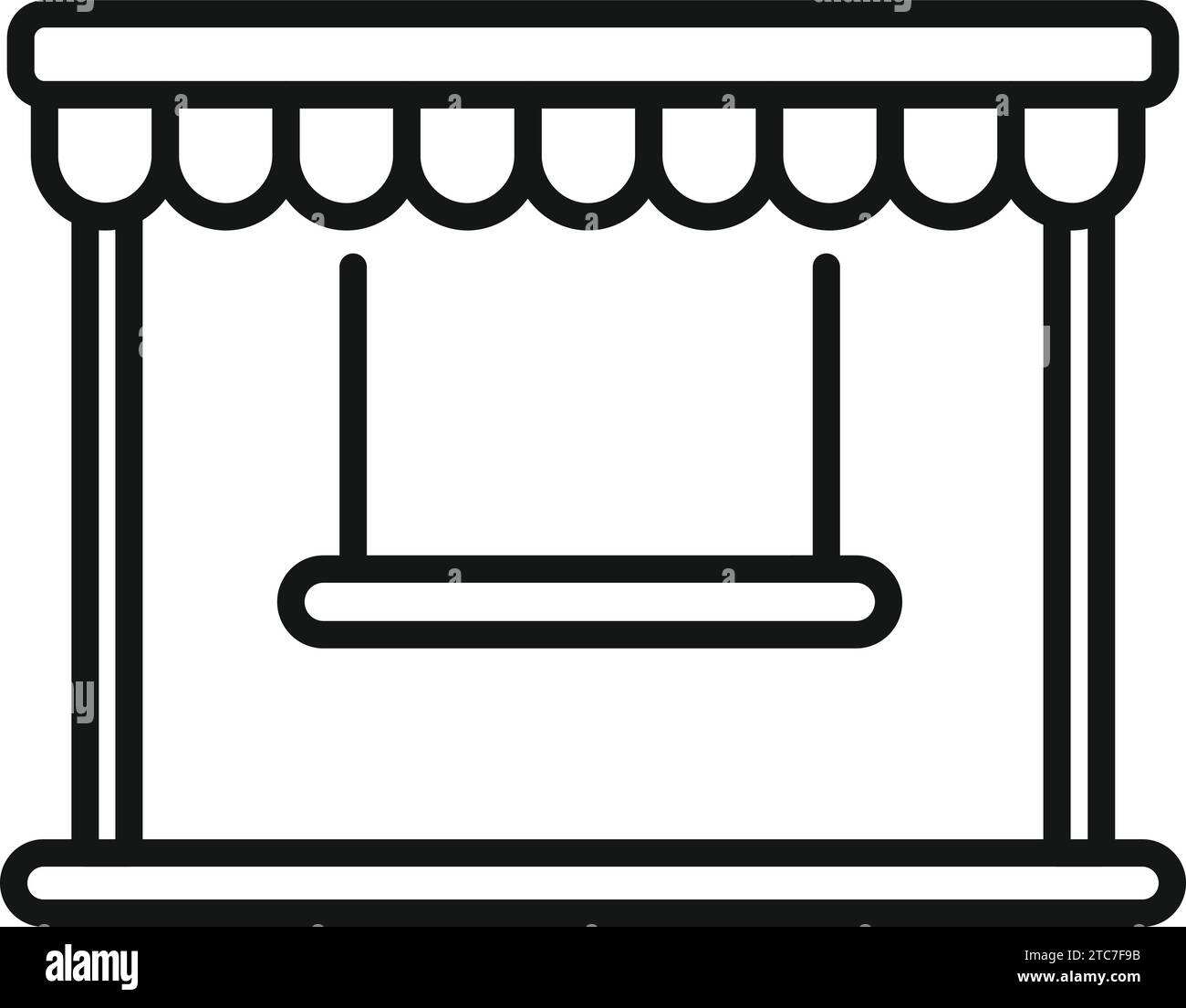 Outdoor furniture swing icon outline vector. Wood plan. Activity hotel ...