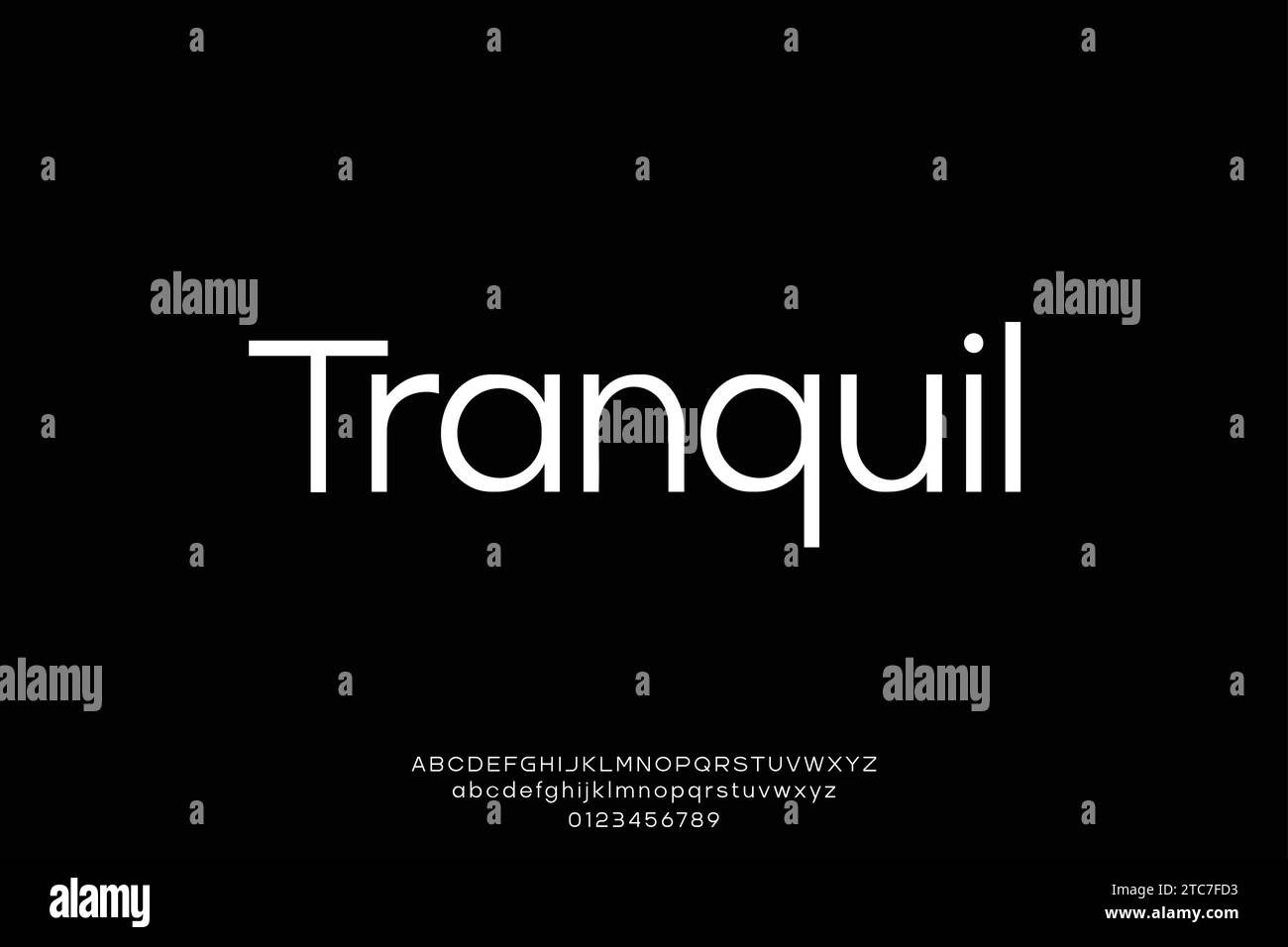 Modern clean minimalist alphabet display font vector Tranquil ...