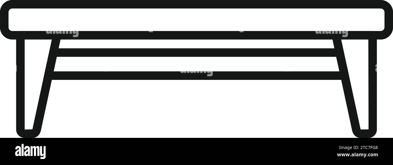 Long picnic bench icon outline vector. Plan space furniture. Patio deck ...