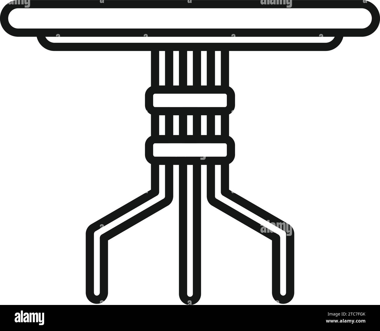 Metal outdoor table icon outline vector. Summer yard. Plan above space ...