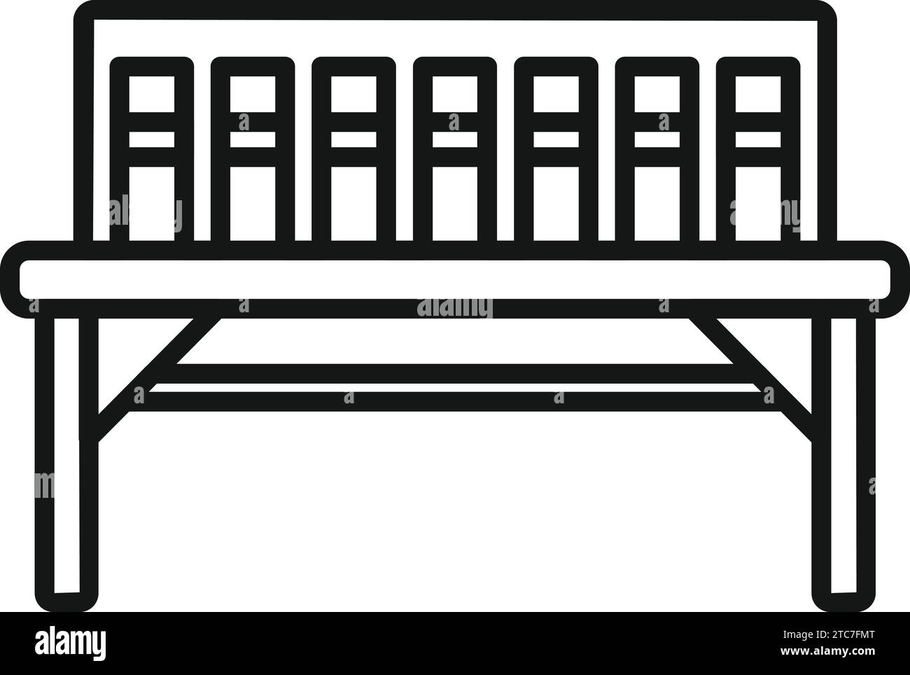 Outdoor garden bench icon outline vector. Wooden furniture. Lounge ...