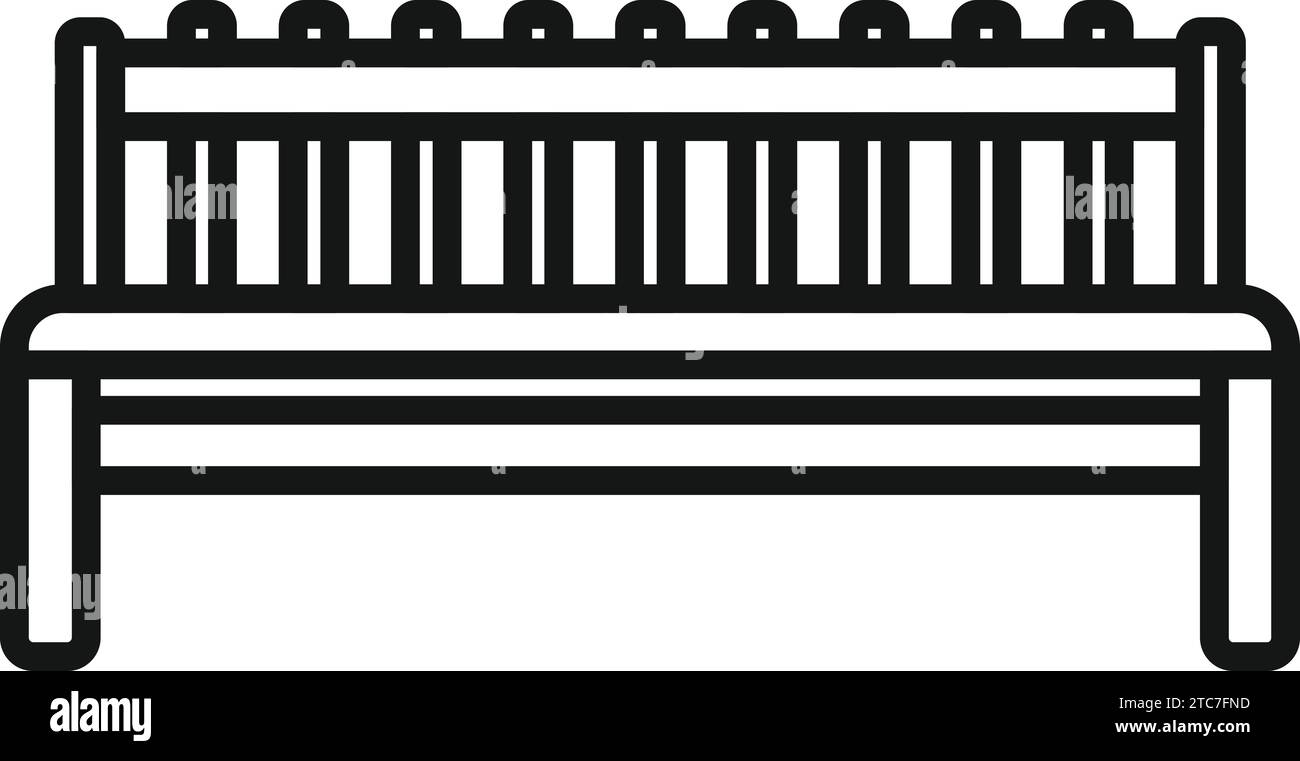 Wooden garden bench icon outline vector. Park architecture. Patio ...