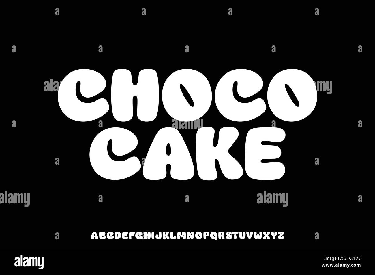 Cute bold decorative alphabet display font vector. Rounded friendly ...