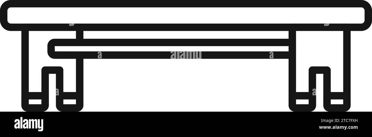 Long wooden bench icon outline vector. Park plan. Project seating ...