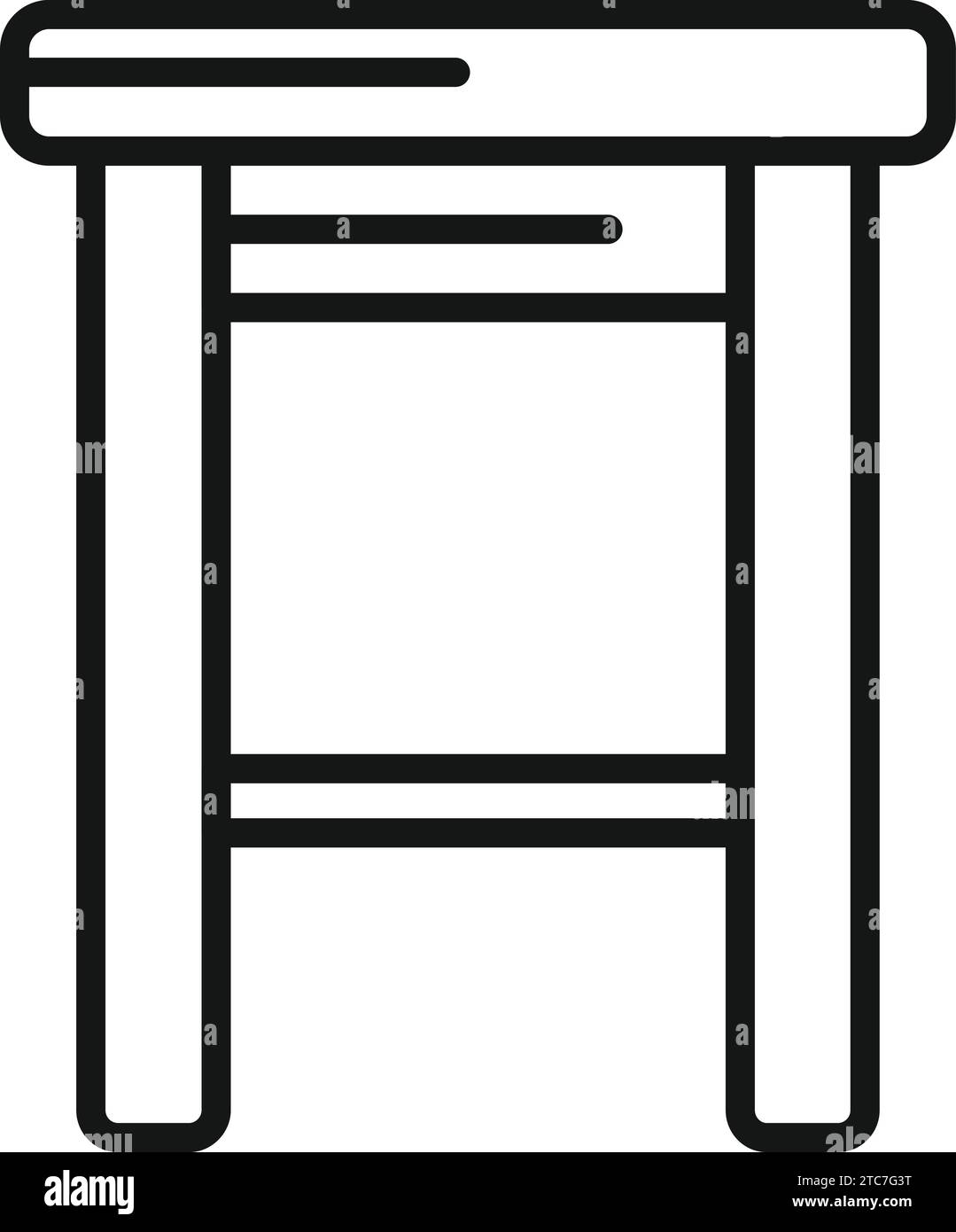 Wood Furniture Icon Outline Vector Architecture Project Deck Chair