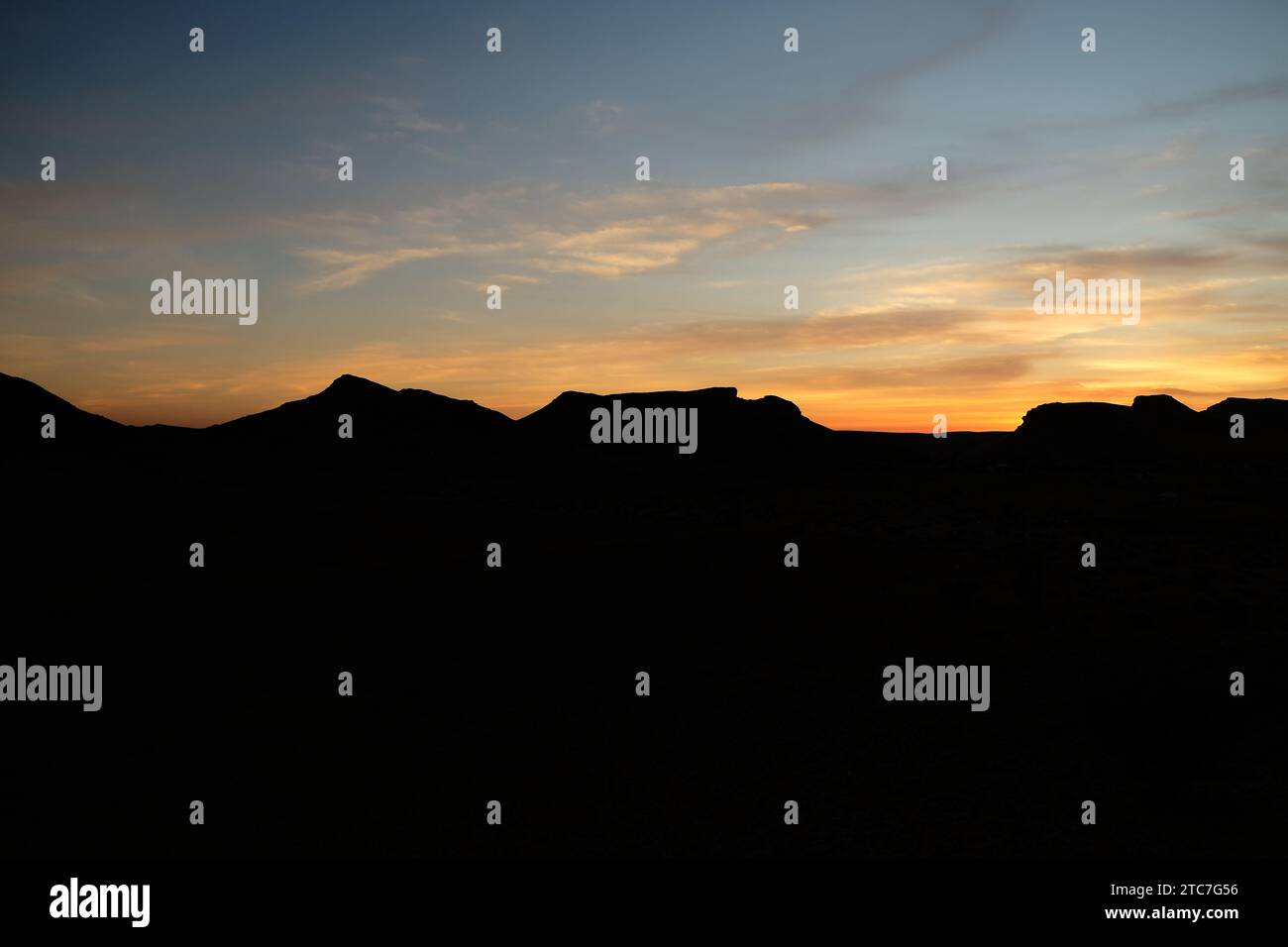Sun went down the horizon leaving some sunlight Stock Photo - Alamy