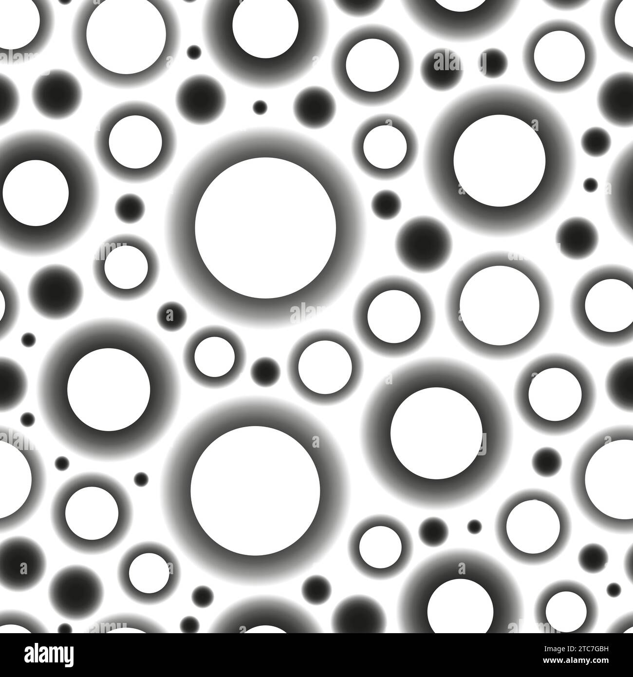 Abstract seamless pattern of circles of different diameters. Vector ...