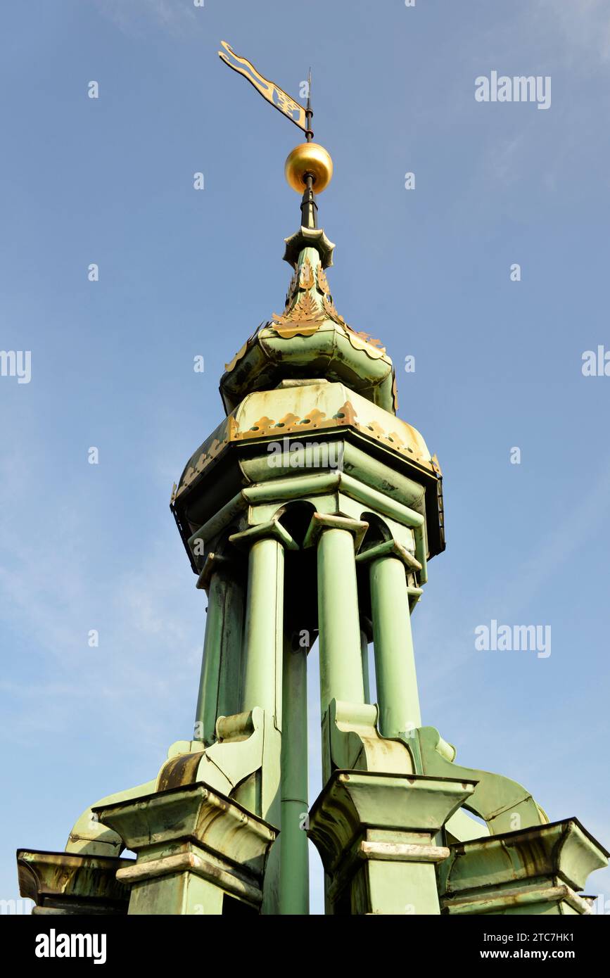 Architectural detail of a turret with copper sheet metal of the Main ...
