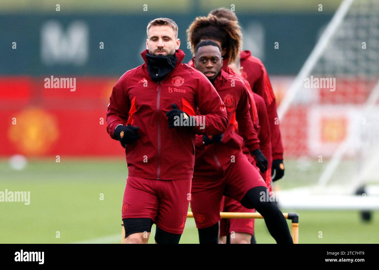 Manchester United's Luke Shaw during a training session at the Trafford ...