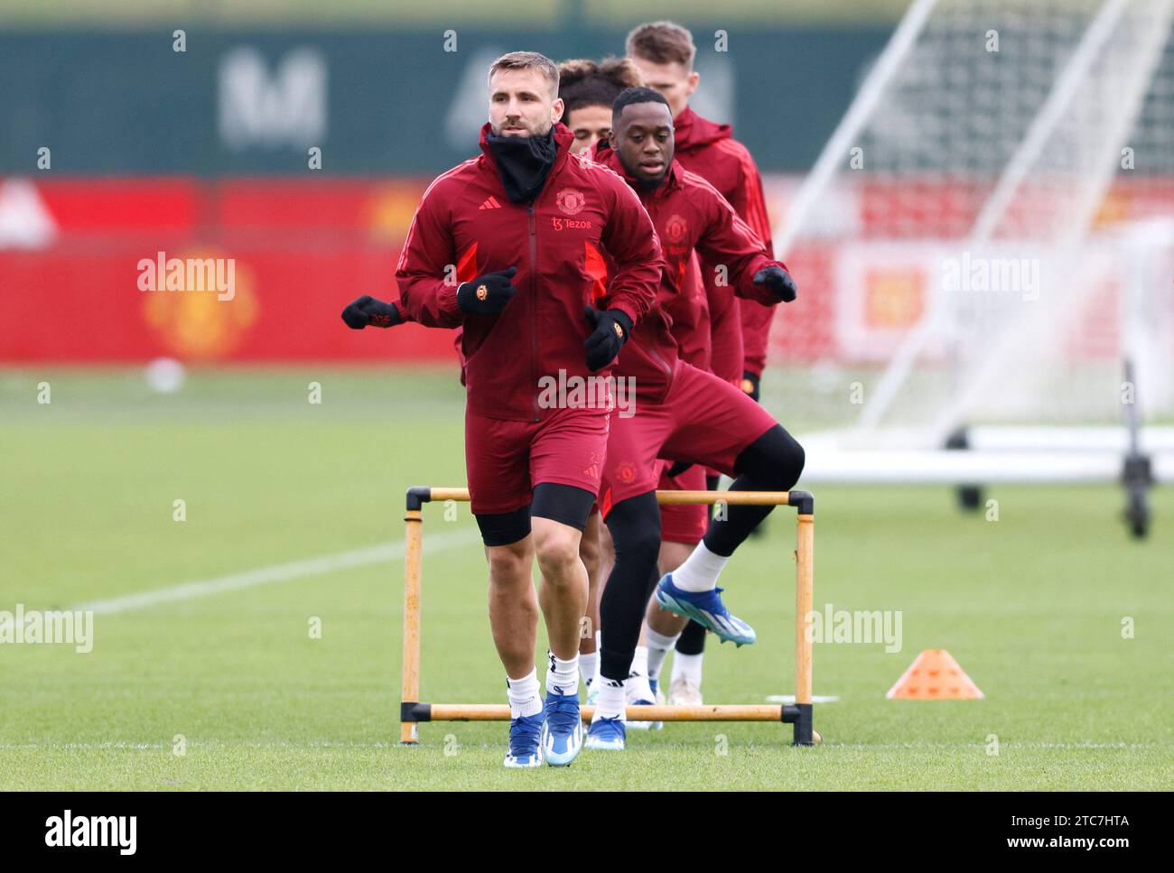 Manchester United's Luke Shaw during a training session at the Trafford ...