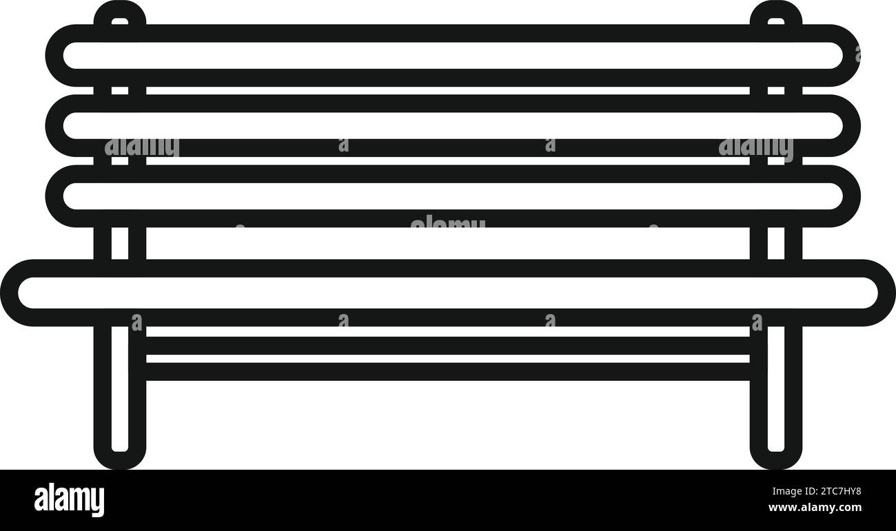 Outdoor yard bench icon outline vector. Park plan. Soft furniture Stock ...