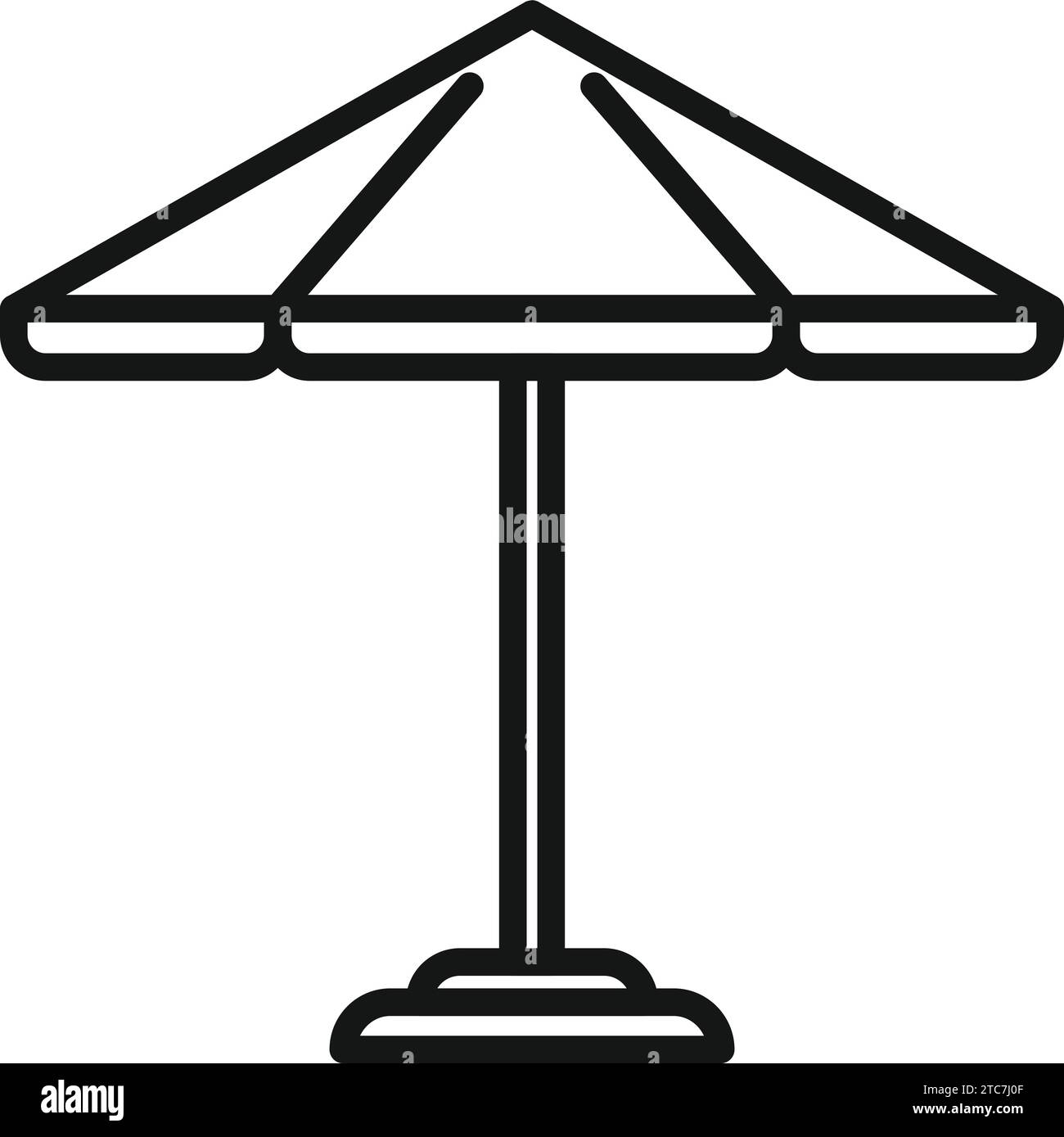 Outdoor parasol icon outline vector. Metal summer plan. Parasol patio ...