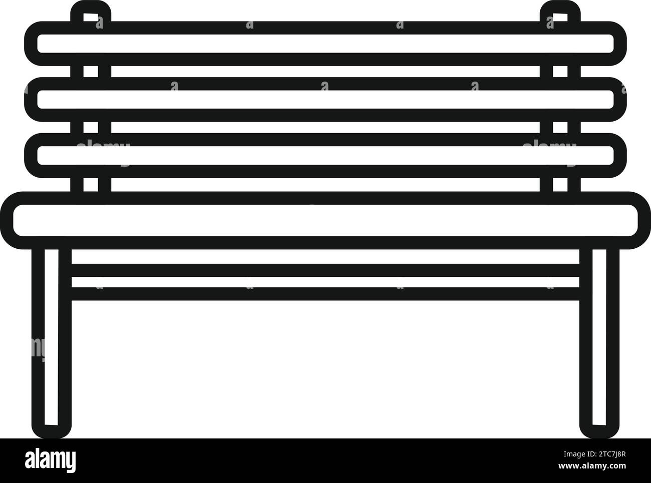 Bench park icon outline vector. Yard plan garden. Park deck Stock ...