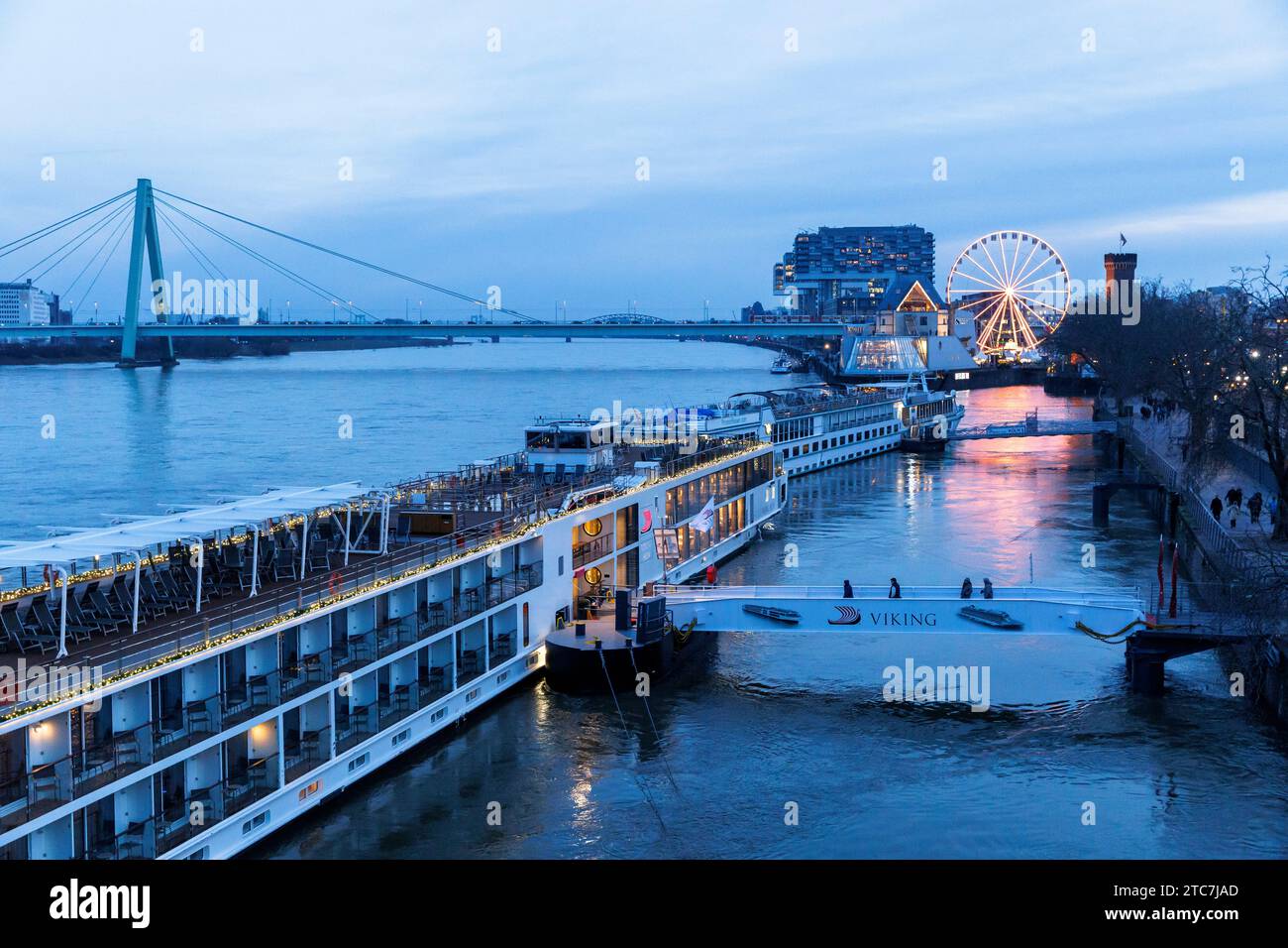 Severins bridge, cruise liners, ferris wheel at the Chocolate Museum at ...