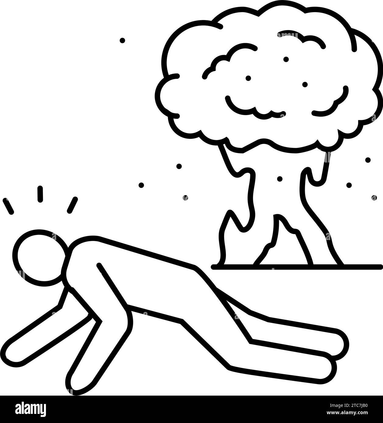 explosion fall man accident line icon vector illustration Stock Vector ...