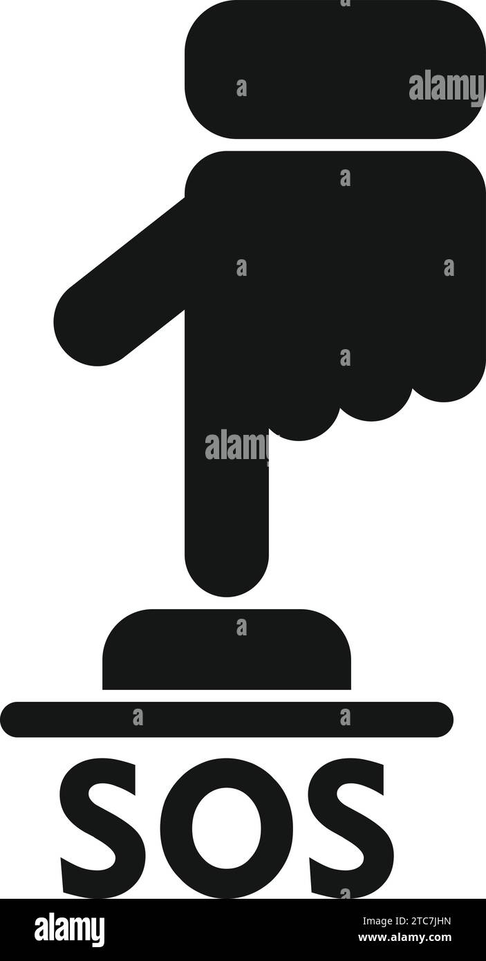 Sos help button icon simple vector. Engine safety siren. Dial help ...