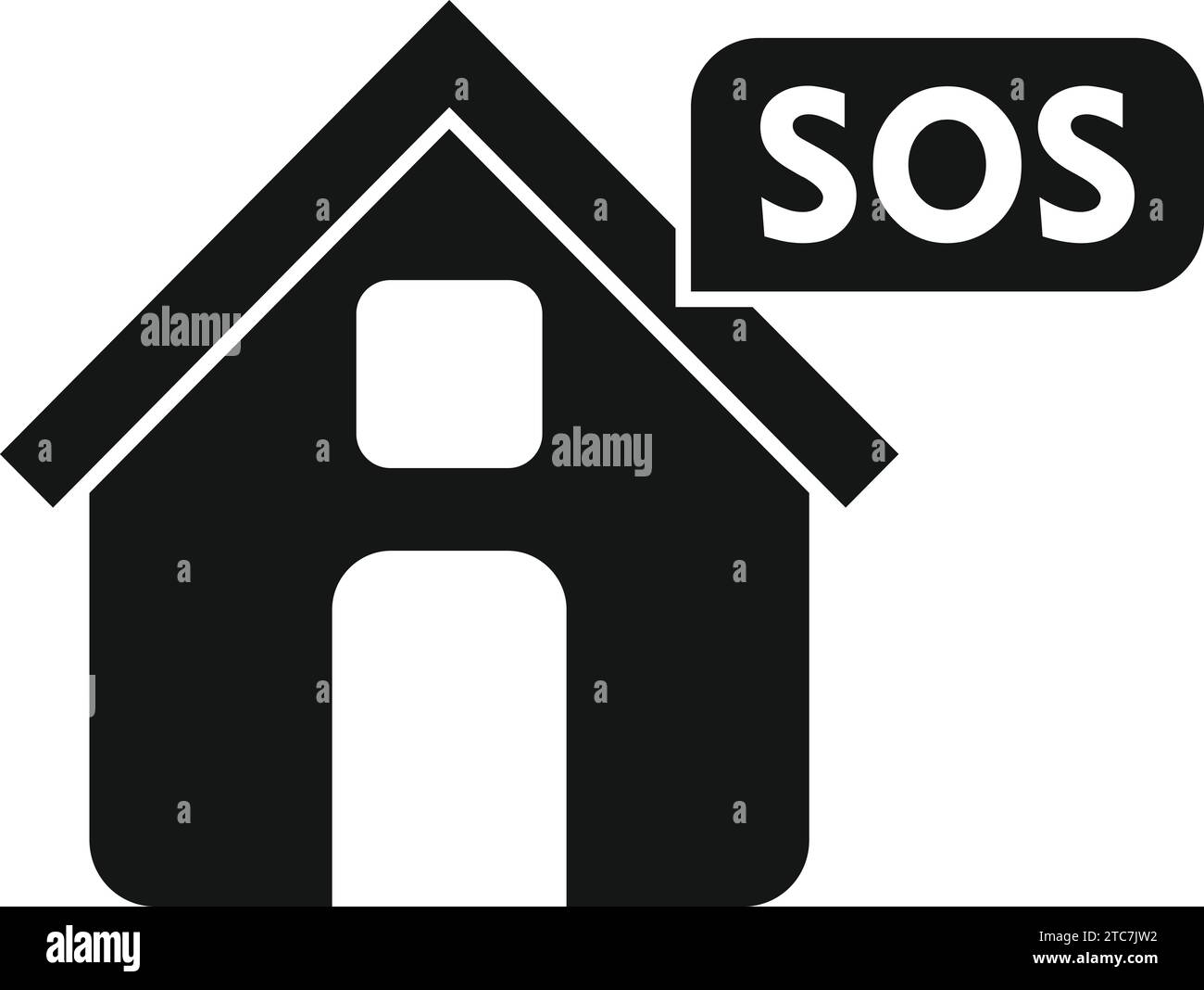 Sos house help icon simple vector. Call center. Protection danger ...