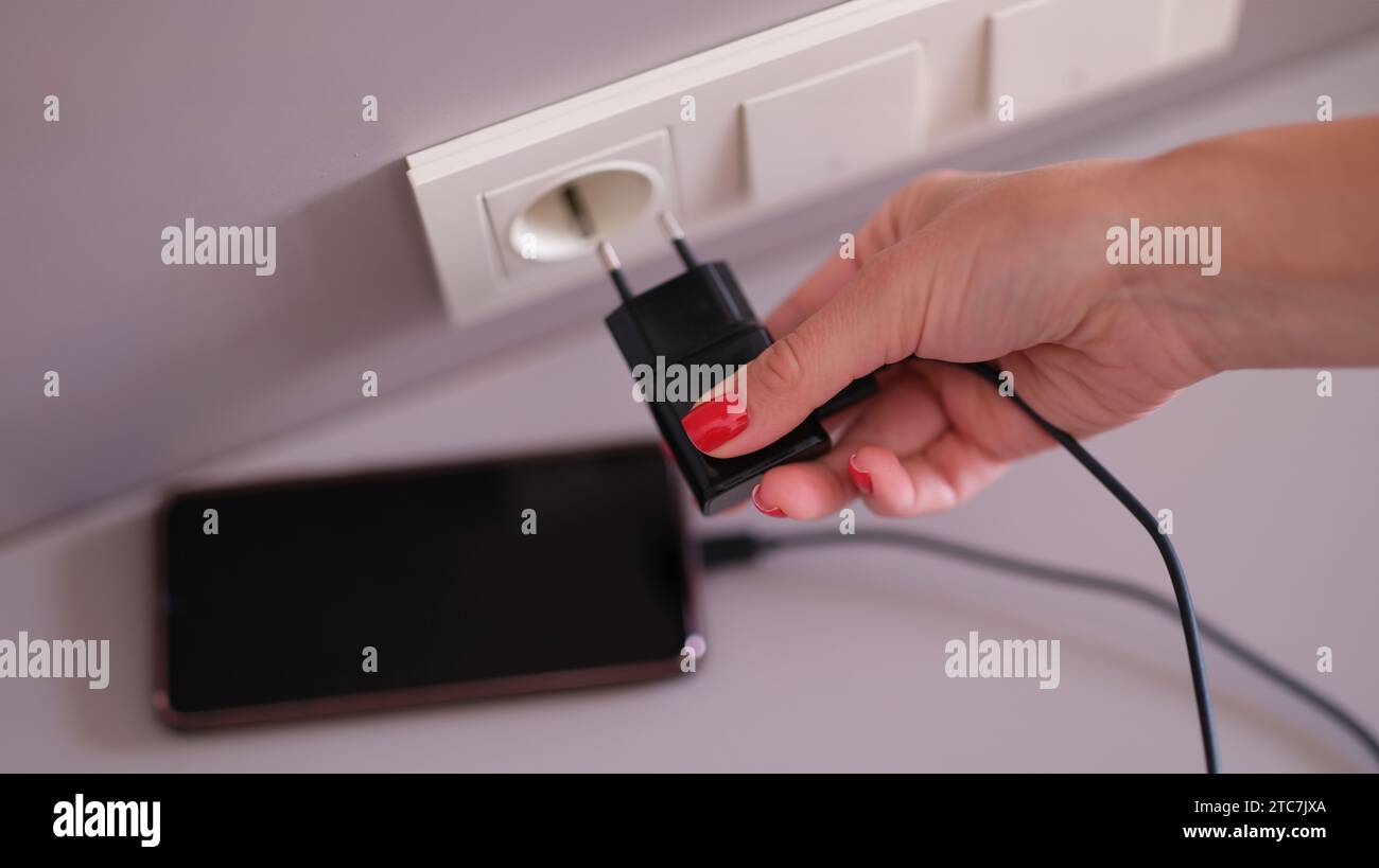 Plugging black usb cable hi-res stock photography and images - Alamy