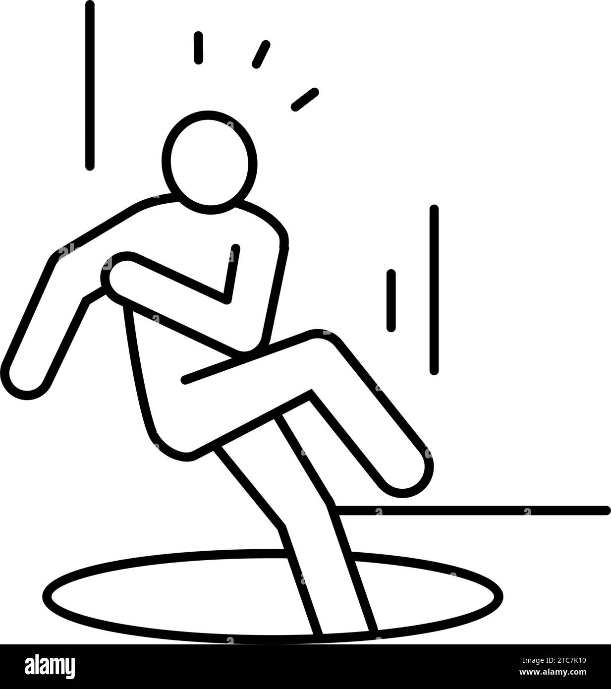 pit fall man accident line icon vector illustration Stock Vector Image ...