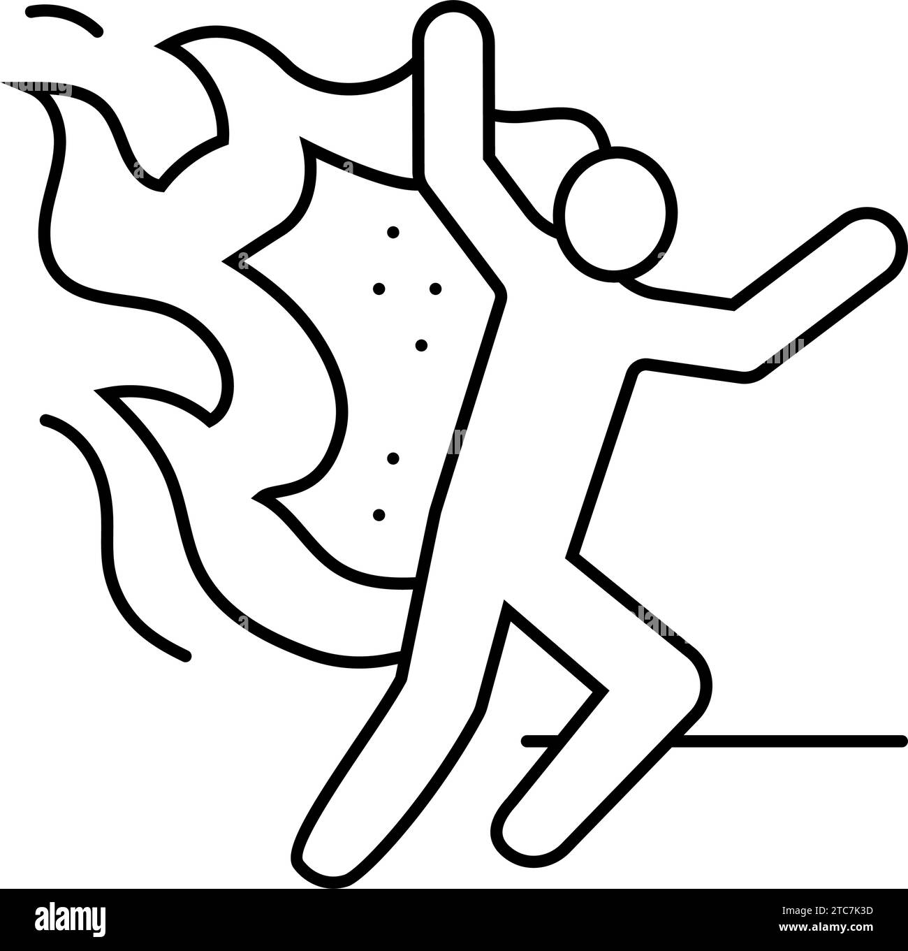 burning dangerous man accident line icon vector illustration Stock ...