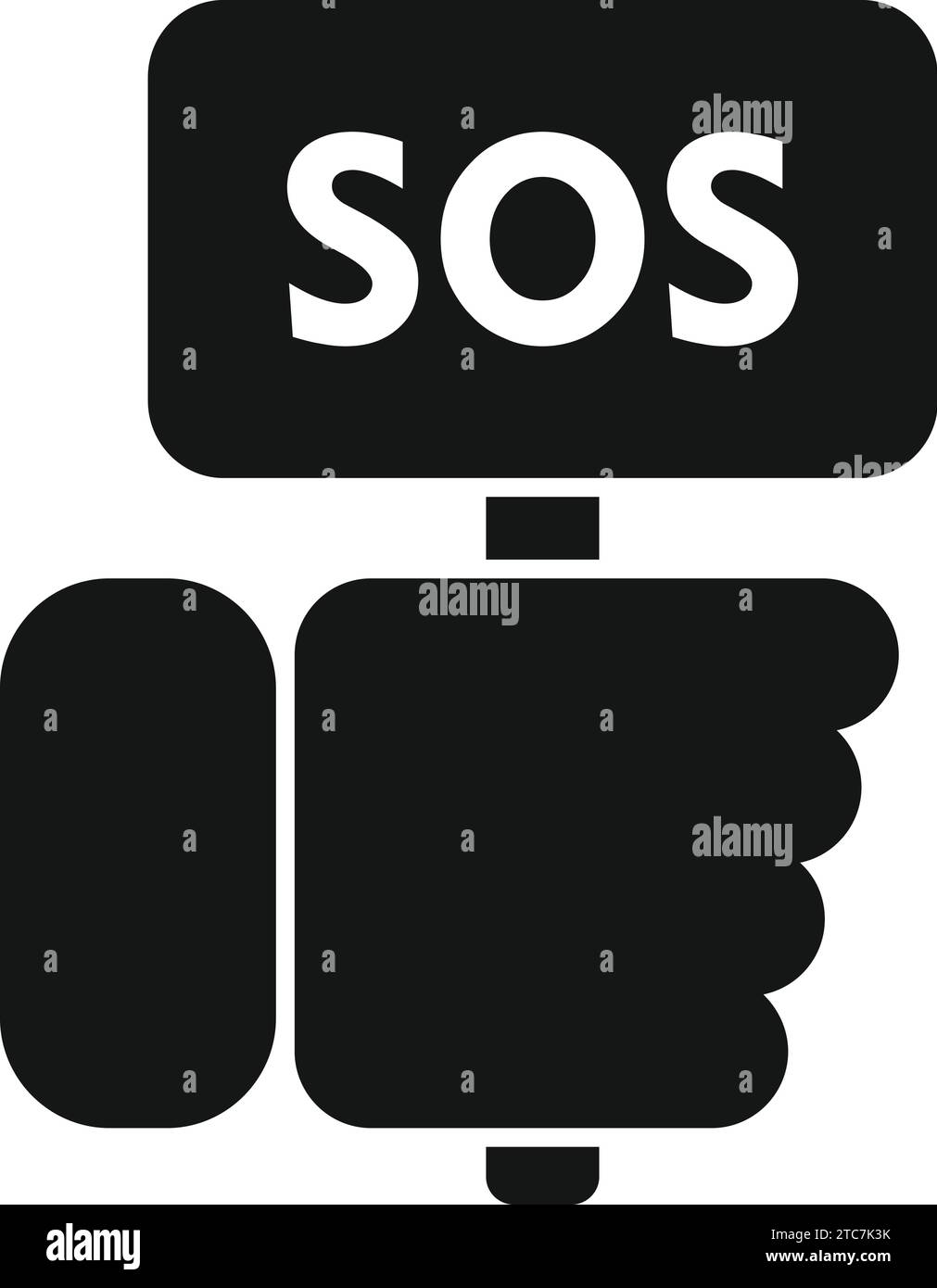 Sos banner hand icon simple vector. Health disaster. Prevention ...