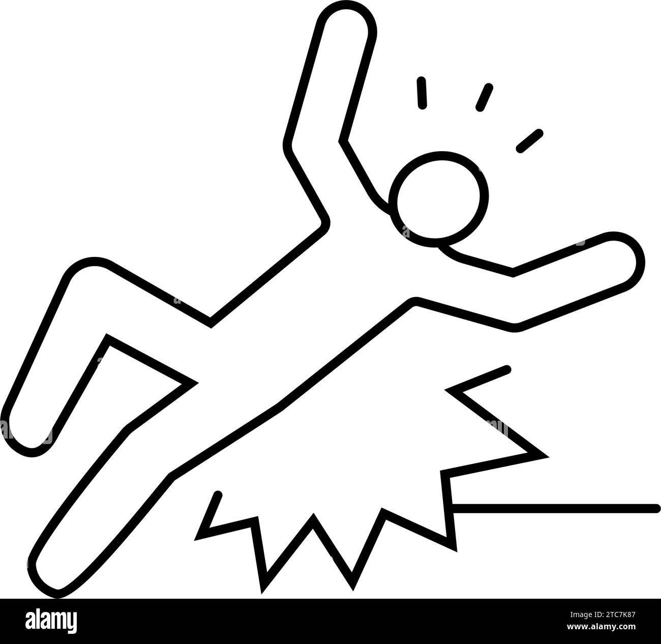 fall back man accident line icon vector illustration Stock Vector Image ...