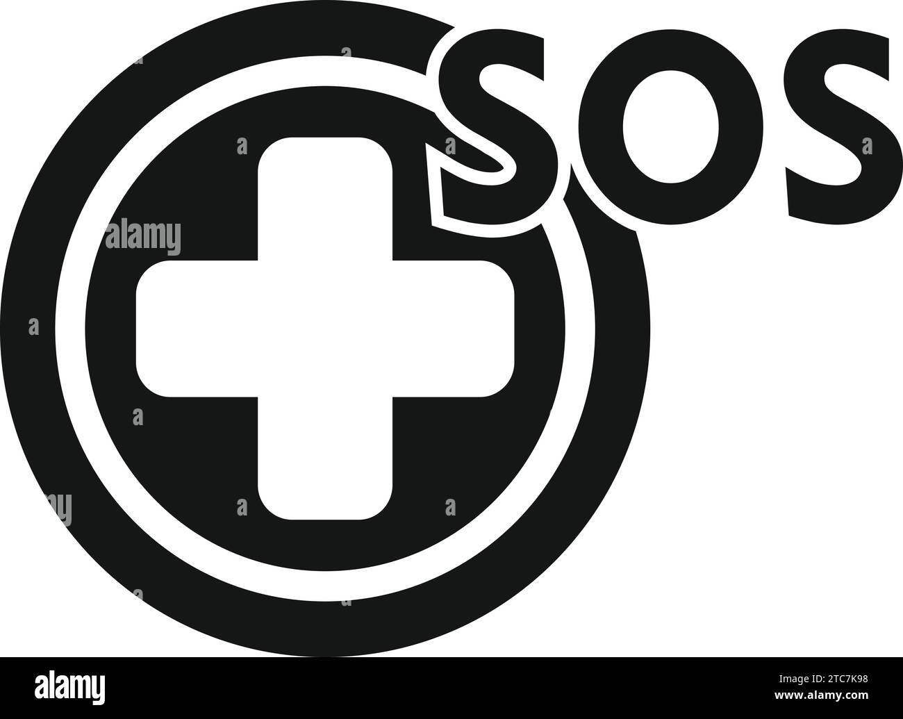 Sos medical help icon simple vector. Protection danger. Rescue disaster ...