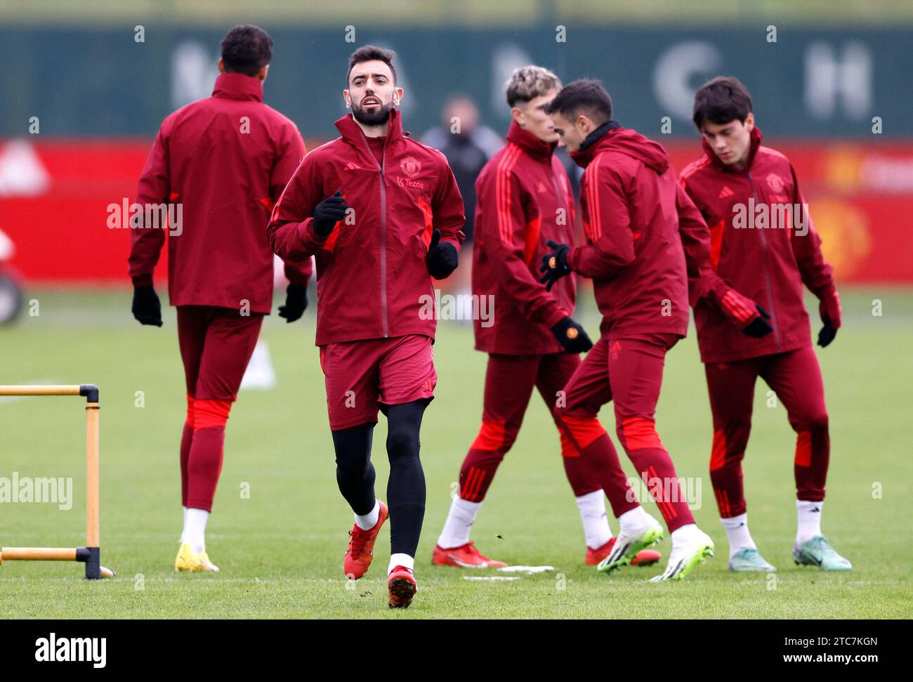 Manchester United's Bruno Fernandes during a training session at the ...