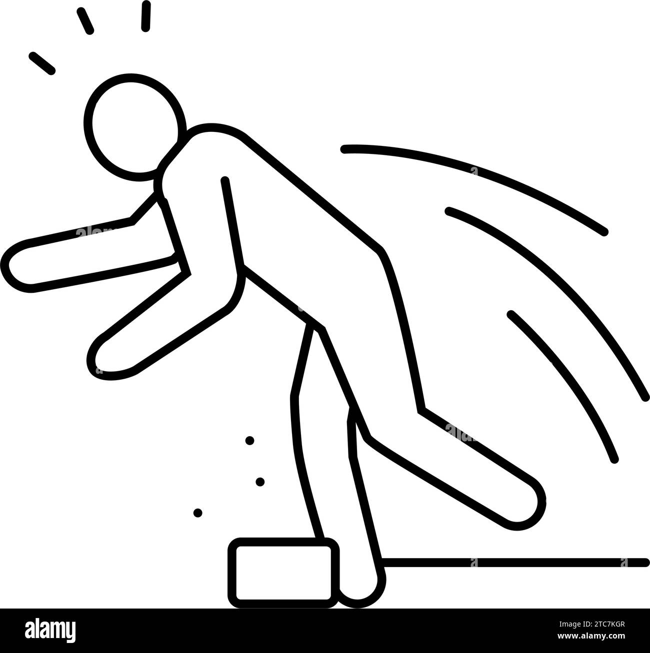 tripped fall man accident line icon vector illustration Stock Vector ...