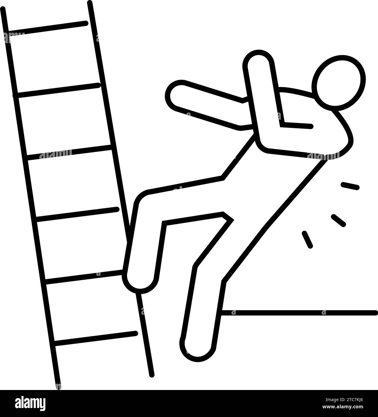 stairs fall man accident line icon vector illustration Stock Vector ...