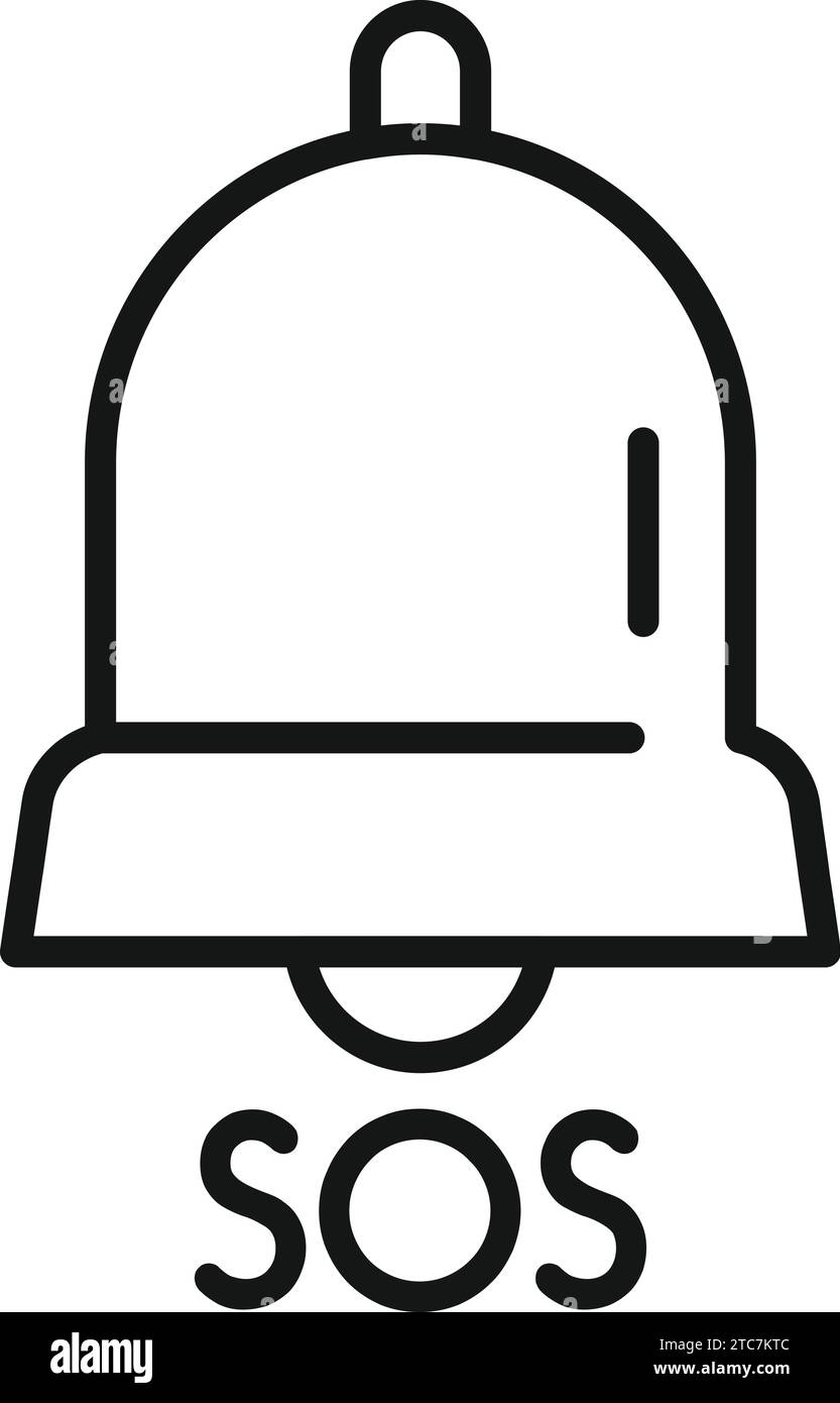Sos ring icon outline vector. Safety siren security. Transport dial ...