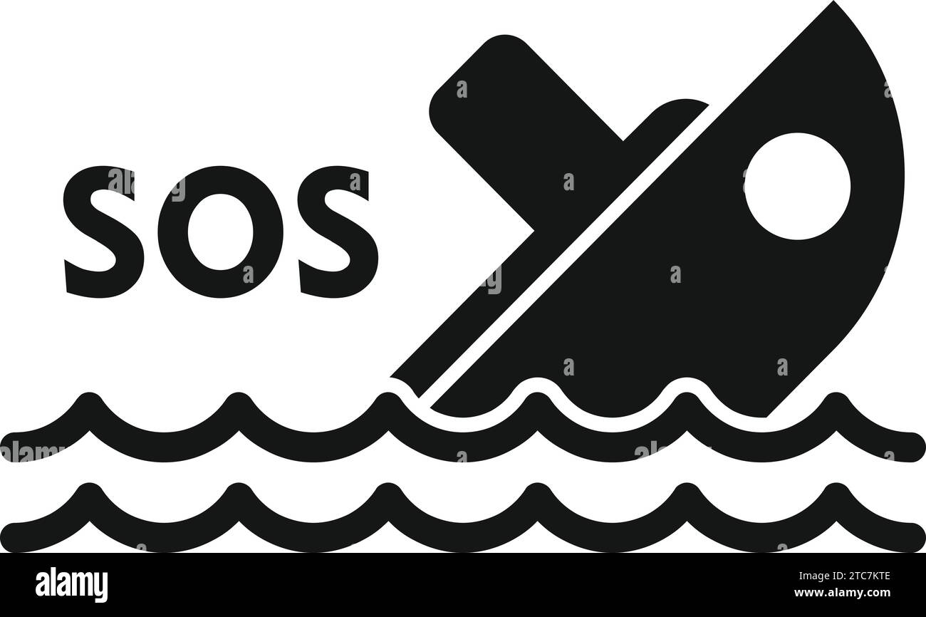 Sos help sea ship icon simple vector. Danger protection. Safety siren ...