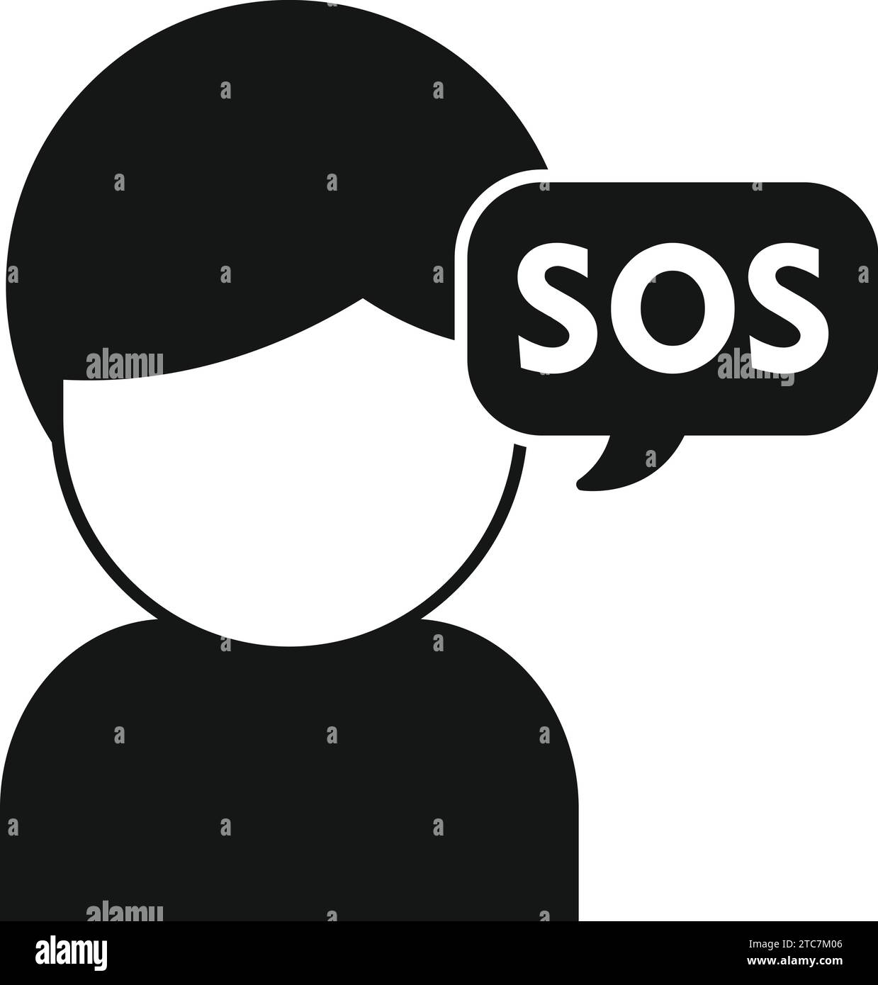 Sos kid safety icon simple vector. Danger lesson. Dial help calamity ...