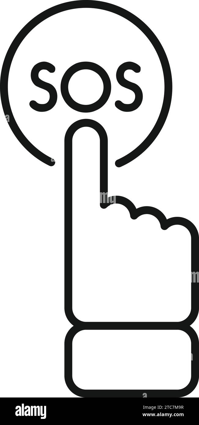 Sos call button icon outline vector. Engine safety. Calamity health ...