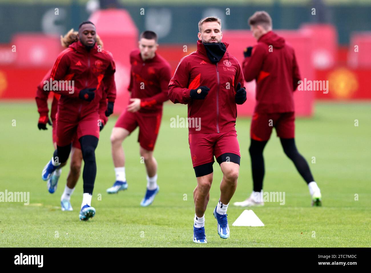 Manchester United's Luke Shaw during a training session at the Trafford ...
