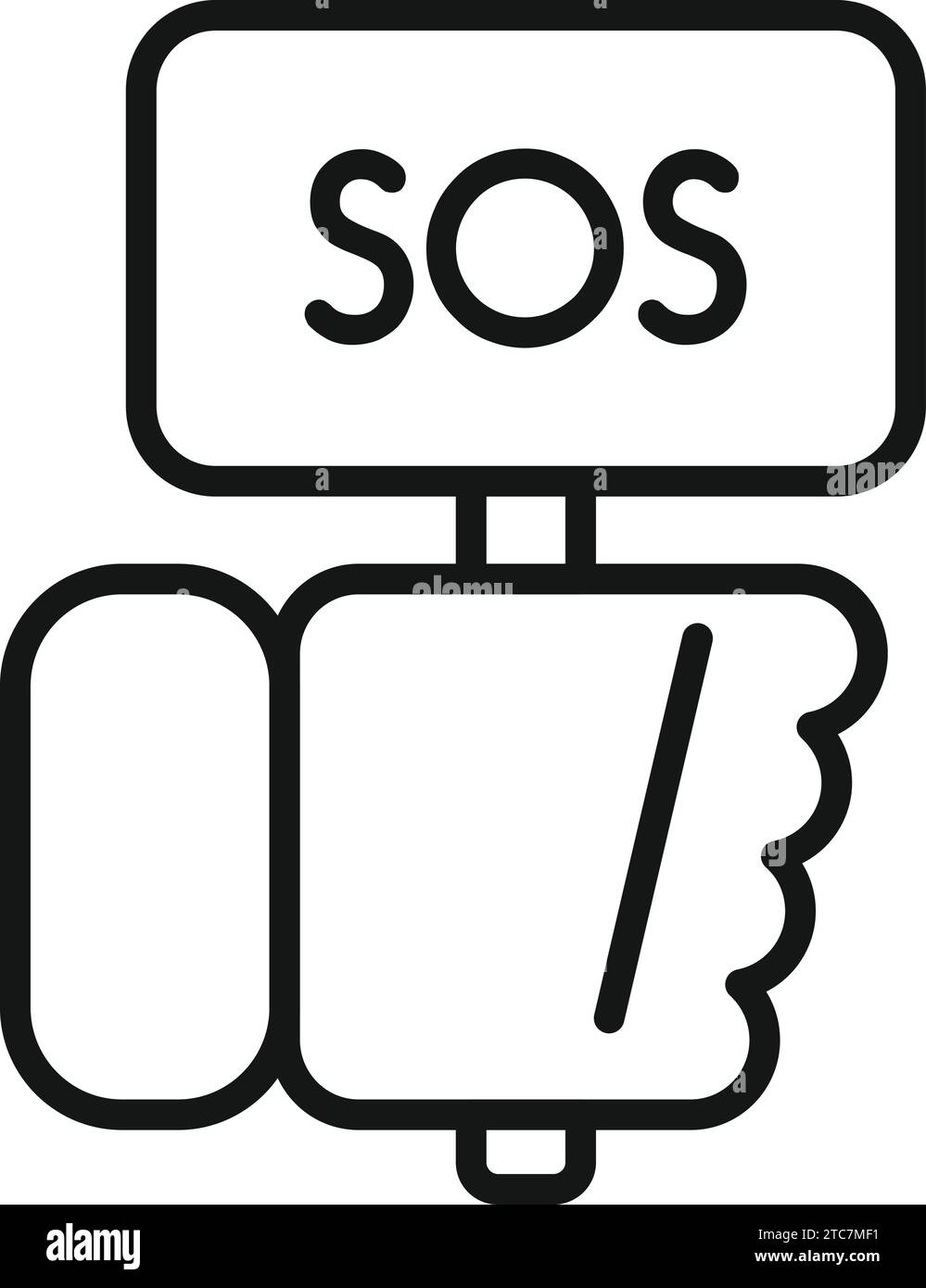 Sos banner hand icon outline vector. Health disaster. Prevention ...
