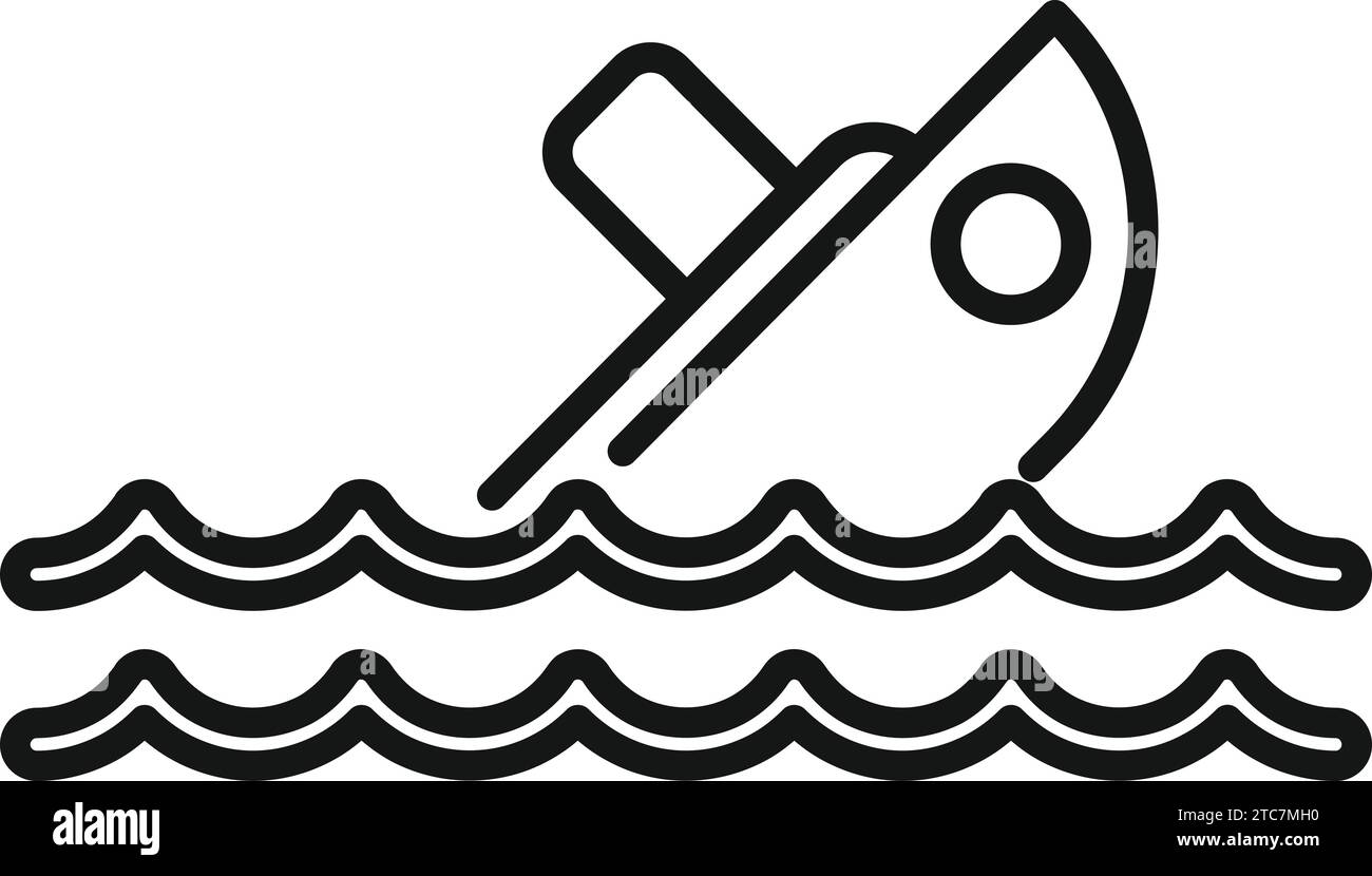 Sos help sea ship icon outline vector. Danger protection. Safety siren ...
