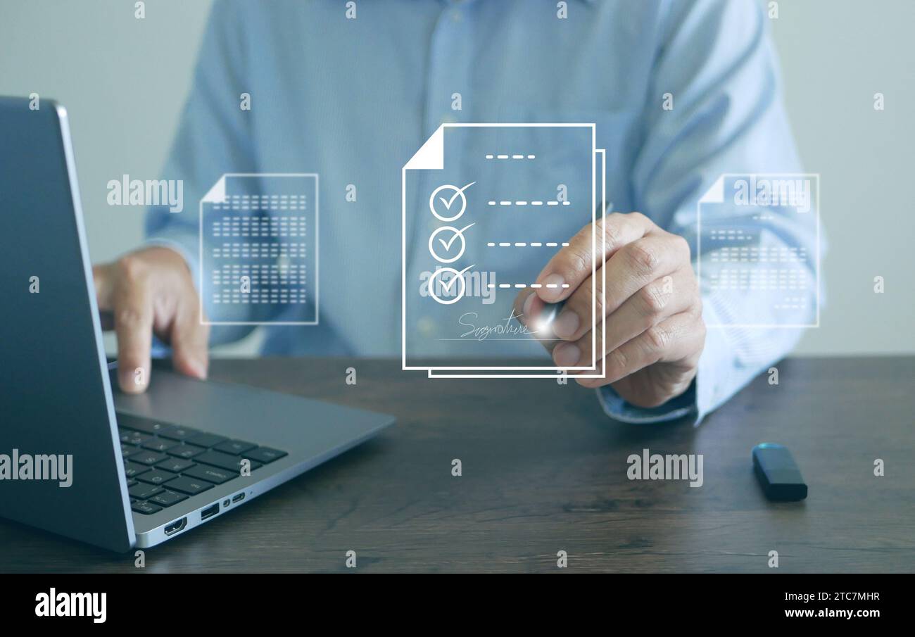 E-signing and e-document management concept. Electronic signature ...