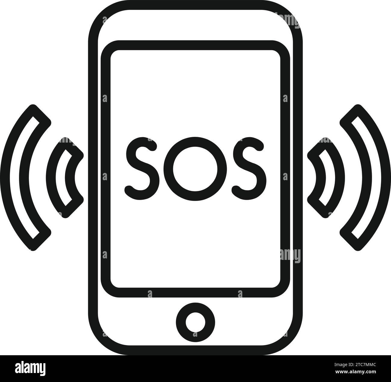 Sos help smartphone icon outline vector. Number contact. Dial help ...