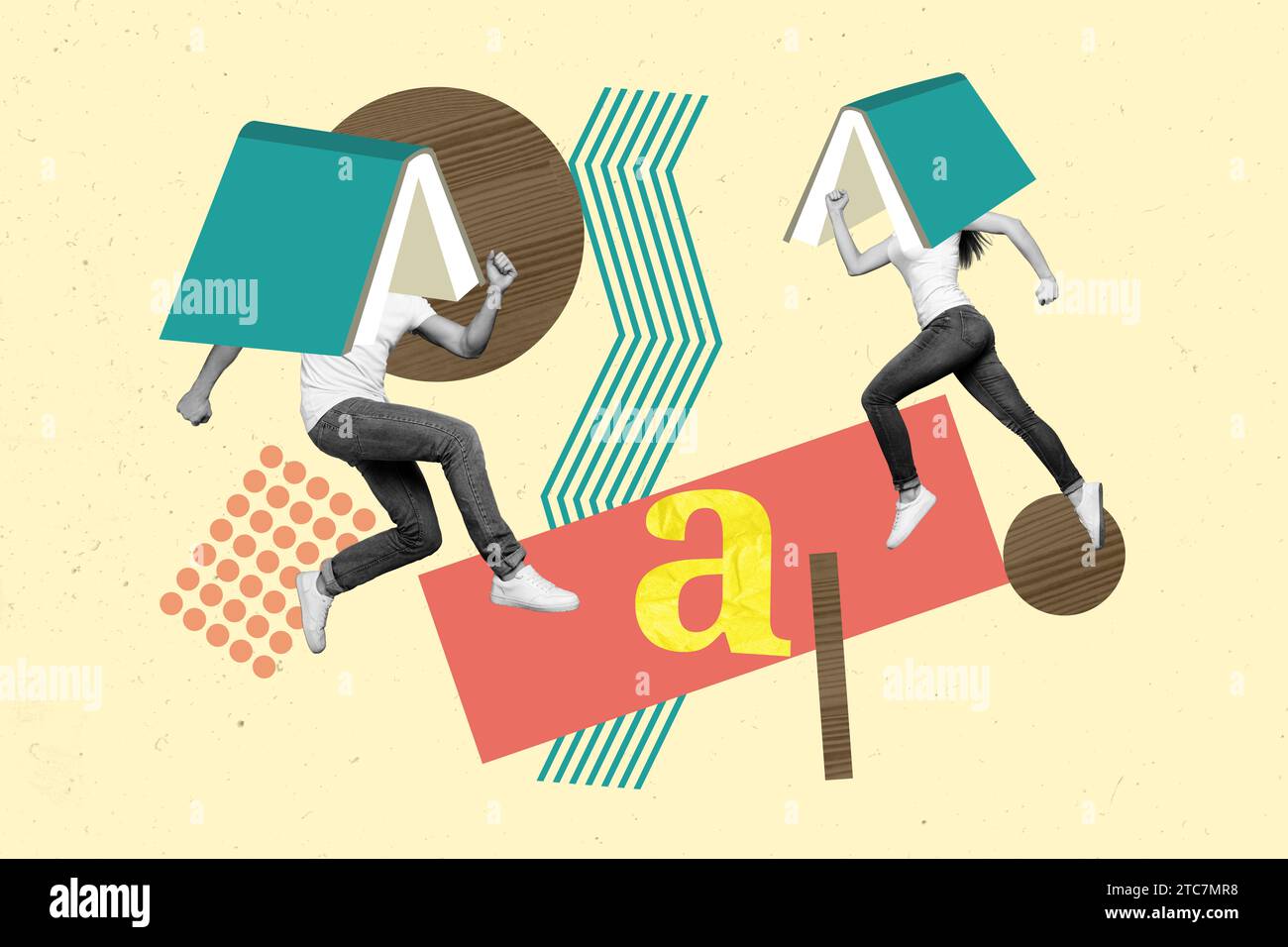 Photo artwork minimal template picture collage of anonymous students ...