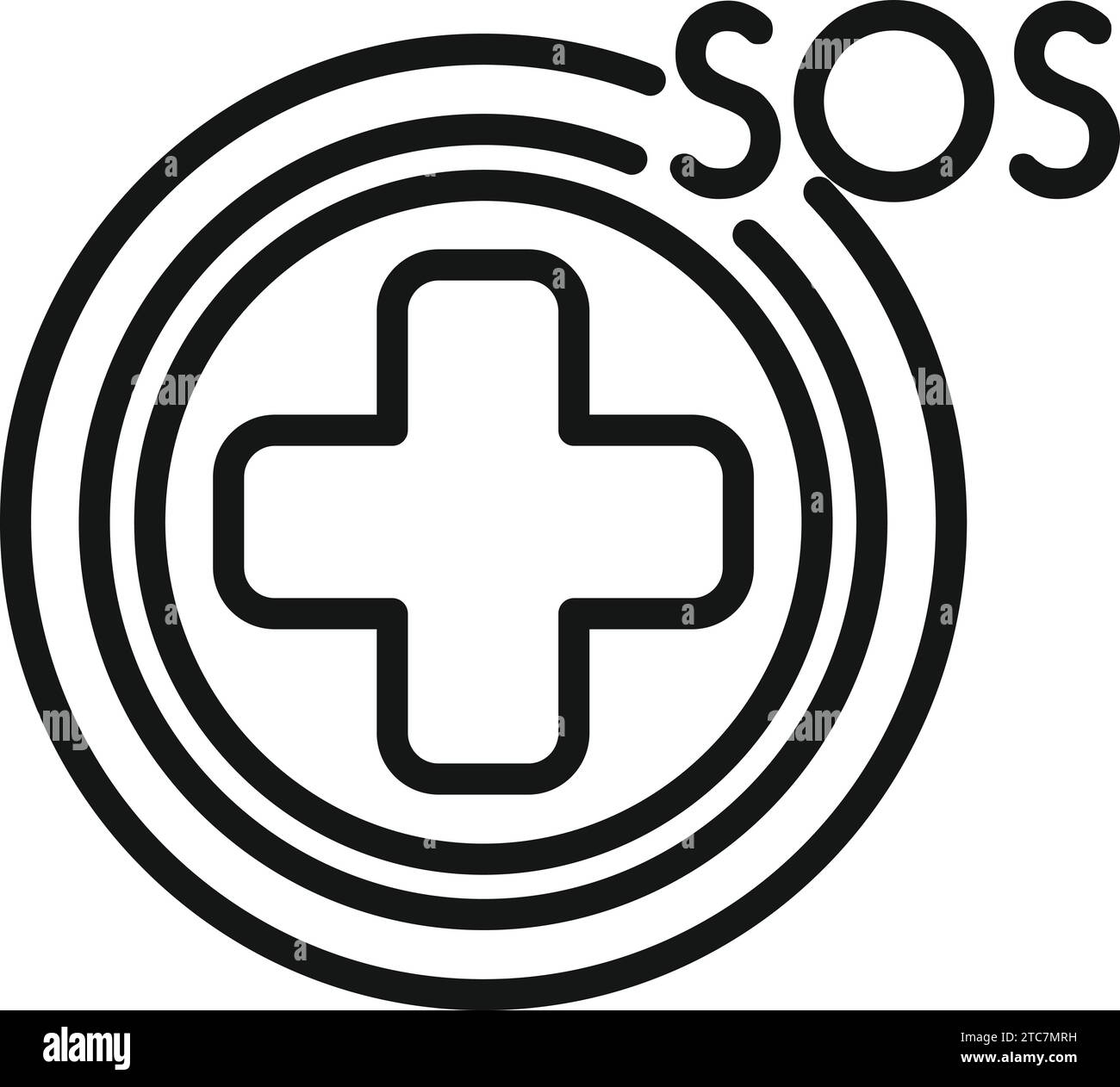 Sos medical help icon outline vector. Protection danger. Rescue ...