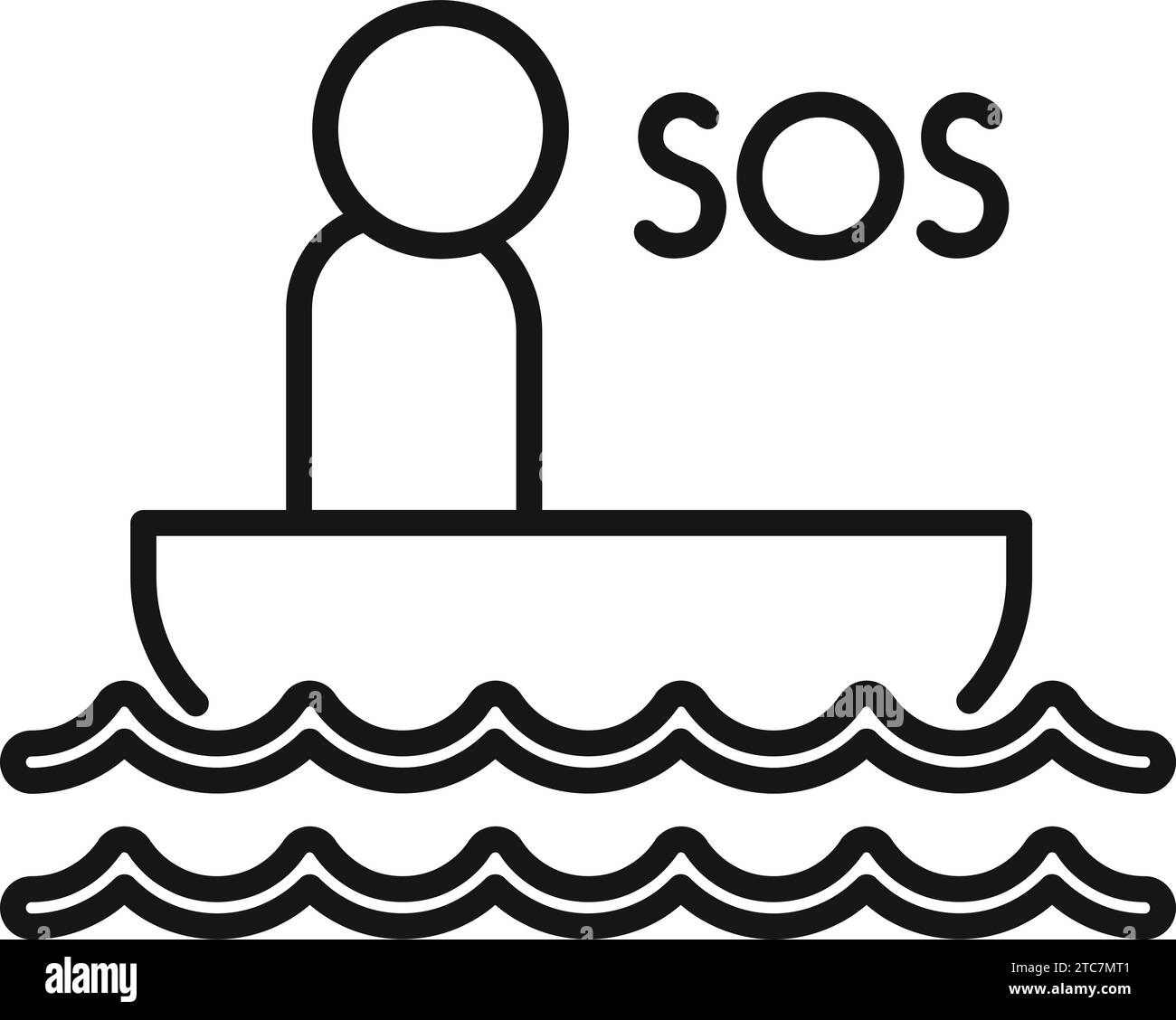 Sos boat swim icon outline vector. Safety alarm. Dial help health Stock ...